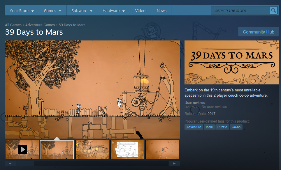 Steam Page & Menus news - 39 Days to Mars - IndieDB