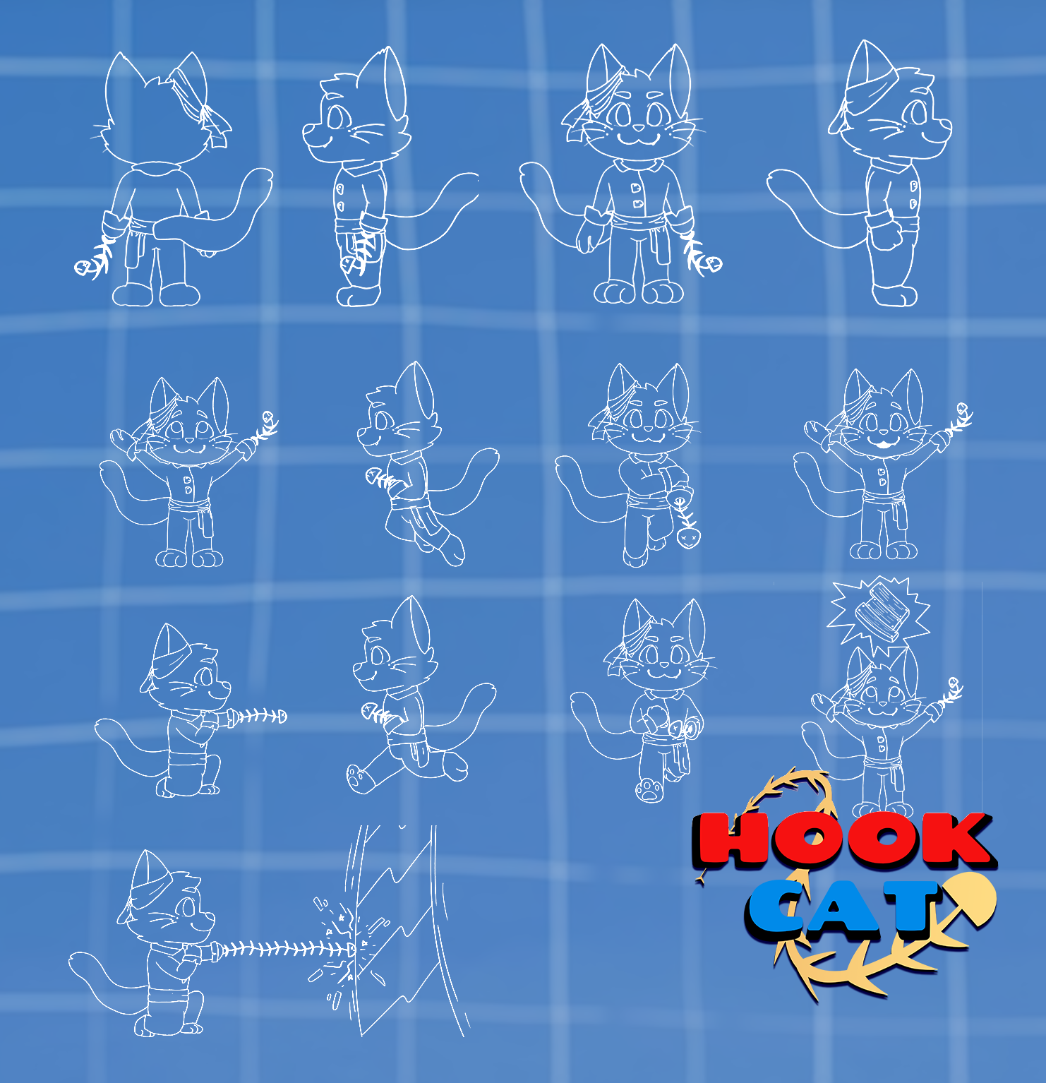 Hook Cat Logbook 9: Level implemented + Animation sketches news - IndieDB