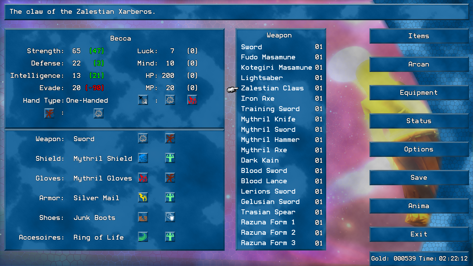 Equipment and Status image - Yume RPG Builder - IndieDB