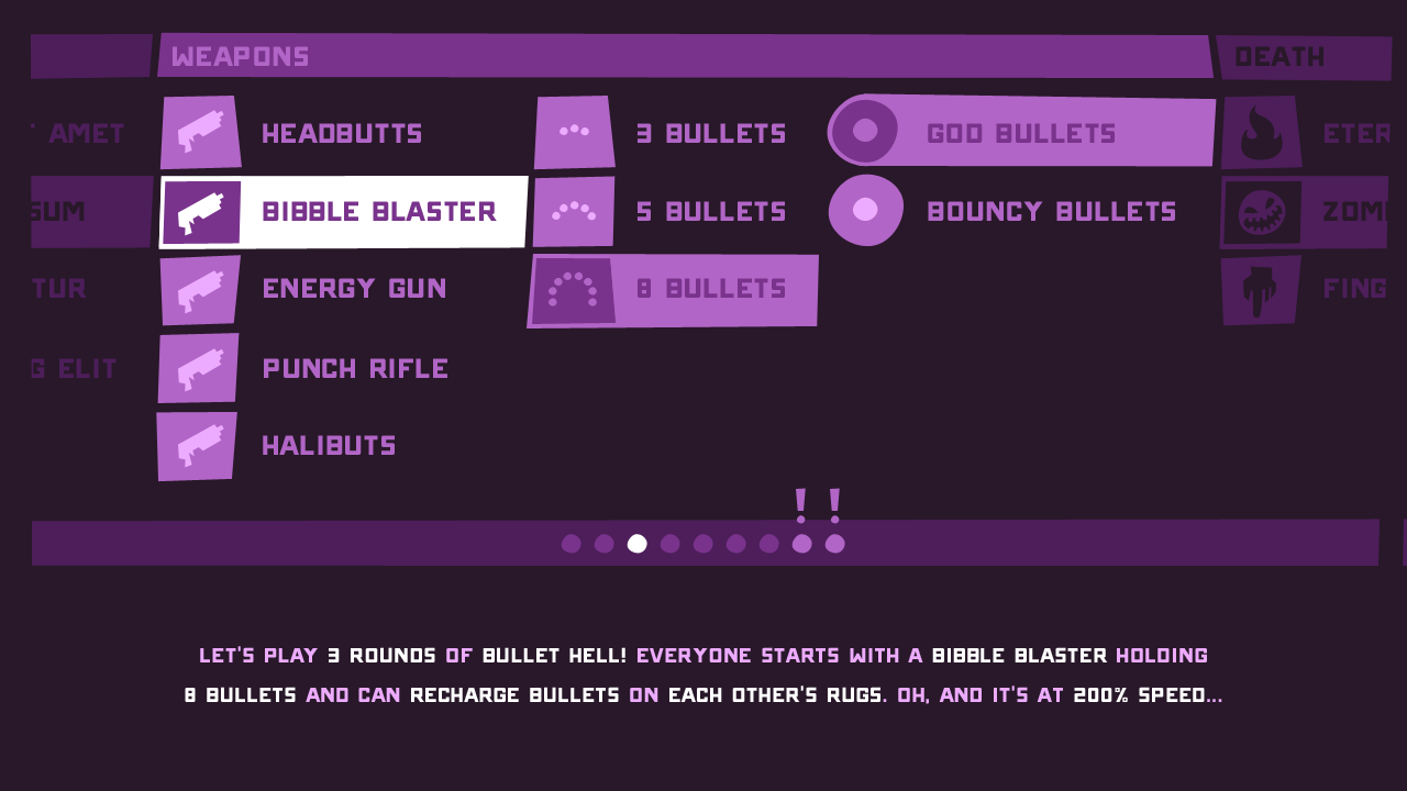 Mode Select & Modifiers UI Mockups image - Friendship Club - IndieDB