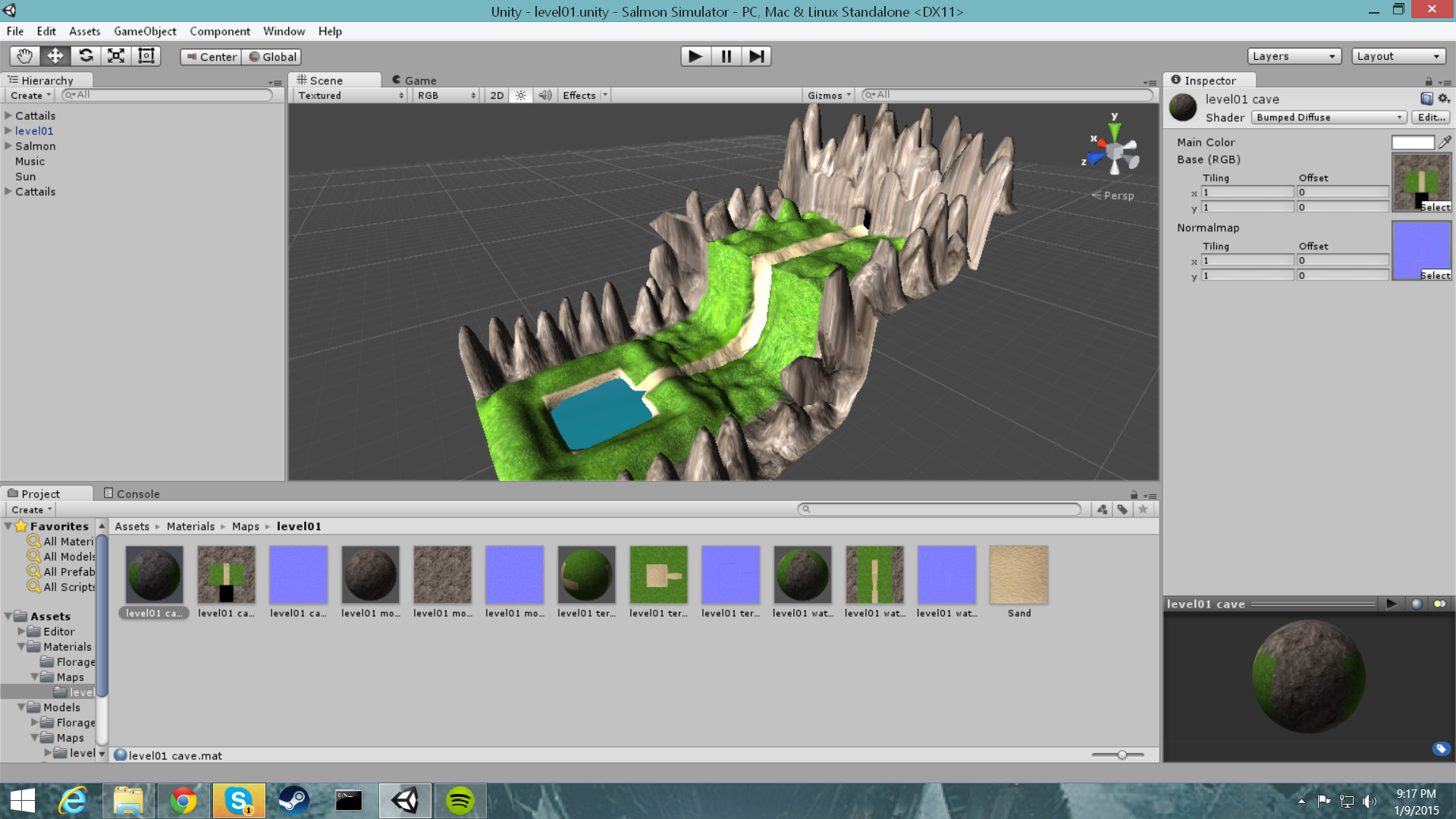 Mostly Finished and Textured Map in Unity image - Salmon Simulator ...