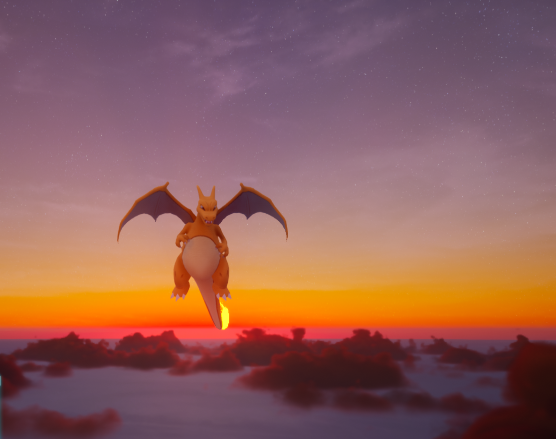Charizard over the clouds by Rack City GW image - Pokémon MMO 3D - IndieDB