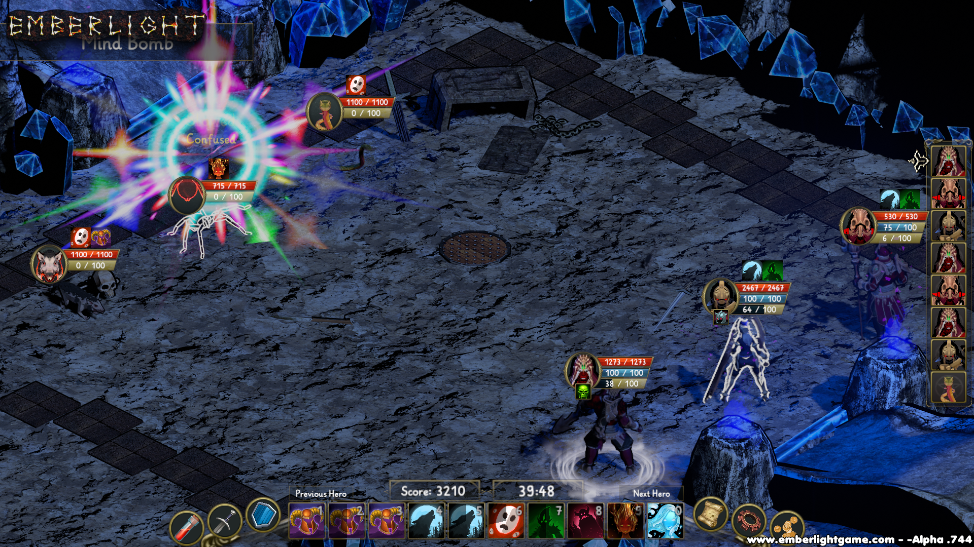 Pyromancer casts a Mind Bomb in Emberlight image - IndieDB