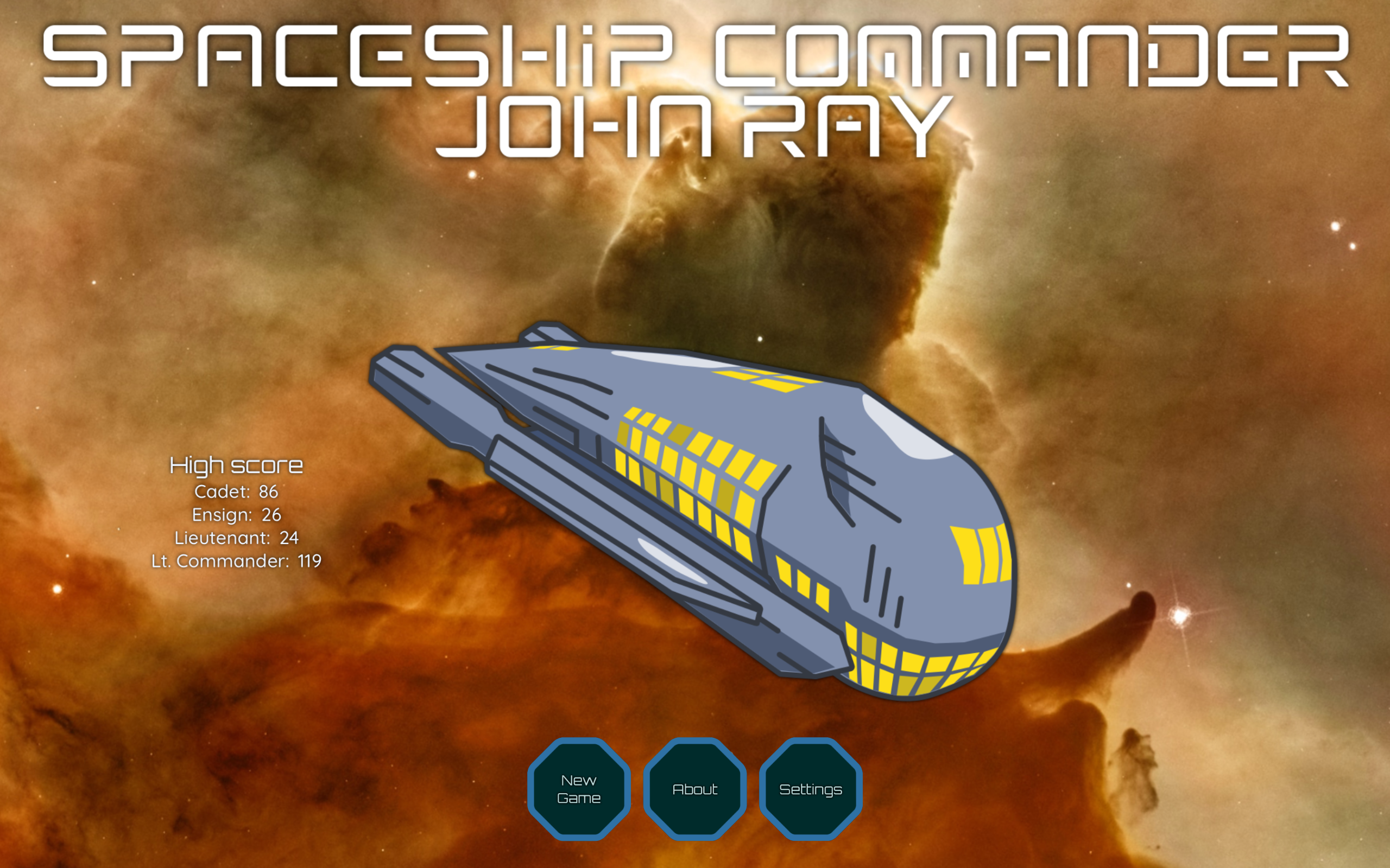 Spaceship Commander John Ray - Main Menu image - IndieDB